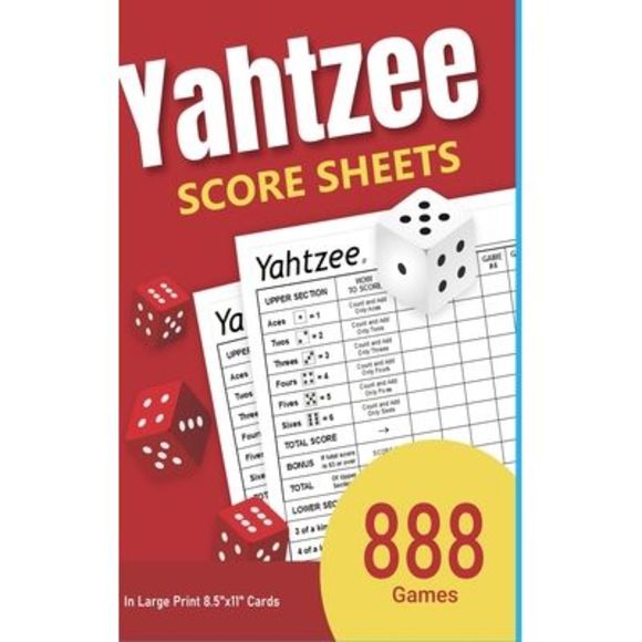 Katie Banks | Other | Yahtzee Score Sheets 888 Games In Large Print ...